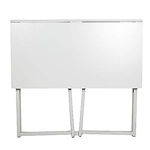 Folding Computer Desk for Small Spaces, Need Assembly Space-Saving Home Office Desk, Foldable Computer Table, Laptop Table, Writing Desk, Compact Study Reading Table (White)