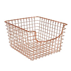 Spectrum Diversified Scoop wire Storage Basket, Medium, Copper