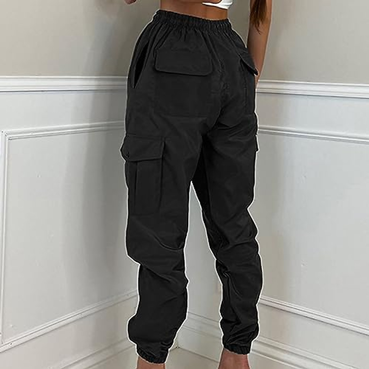 Cargo Pants Women High Waist Drawstring Tactical Pants Lightweight Cinch Bottom Sweatpants Hiking Outdoor Harem Pants Joggers Track Order 2023 Summer Fall Winter Fashion Teen Girl