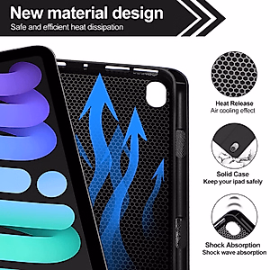 BORIYUAN iPad Mini 7th Gen 2024 (A17 Pro) & iPad Mini 6 Keyboard Case 2021, Detachable Wireless Keyboard, 7 Color Backlit, Slim Folio Cover with Pencil Holder for iPad Mini 7th/6th Gen 8.3 inch Black