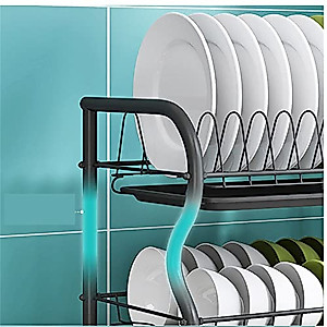 PDGJG Stainless Steel Widened Large Size Draining Dish Rack Storage Type Kitchen Multi-Functional Rack Organizer Storage Rack