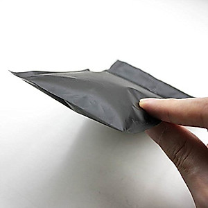 QQ Studio 100 Matte Black Metallic Foil Zip Top Lock Flat Bags Pouches Outer Size 7.5x10cm (3x4)