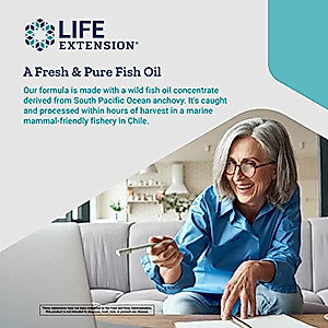 Life Extension Super Omega-3 Plus EPA/DHA Fish Oil, Sesame Lignans, Olive Extract, Krill & Astaxanthin - Gluten-Free, Non-GMO - 120 Softgels
