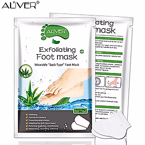 Foot Peel Mask 3 Pack， Exfoliator Peel Off Calluses Dead Skin Callus Remover，Baby Soft Smooth Touch Feet-Men Women (Aloe Vera)