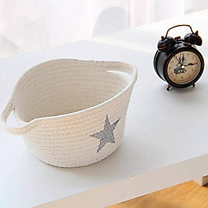 NC Storage Box Cotton Thread Weaving Five Pointed Star Sundries Desktop Cosmetic Book Remote Control Magazine Organizer Basket