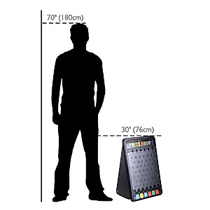WinSpin 30" Prize Drop Board Foldable Stand Disk Drop Board Game Customizable 6 Slots with 10 Pucks for Carnival Tradeshow Party, (19"x30")
