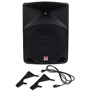 Rockville Pair RPG10 10" 1200w Powered PA/DJ Speakers + 2 Stands + 2 Cables+Bag