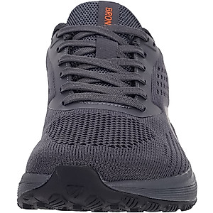 BRONAX Mens Wide Toe Box Running Tennis Shoes Gym Tennis Athletics Size 8.5 Sports Mesh Walking Rubber Outsole Sneakers for Male Grey 42