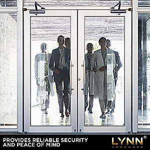 LYNN HARDWARE Medium/Heavy Duty Commercial Door Closer - DC7016 Surface Mounted, Grade 1- ADA & UL 3 Hour Fire Rated, Adjustable Size 1-6 for entrances & Aluminum storefronts- US10B Dark Bronze