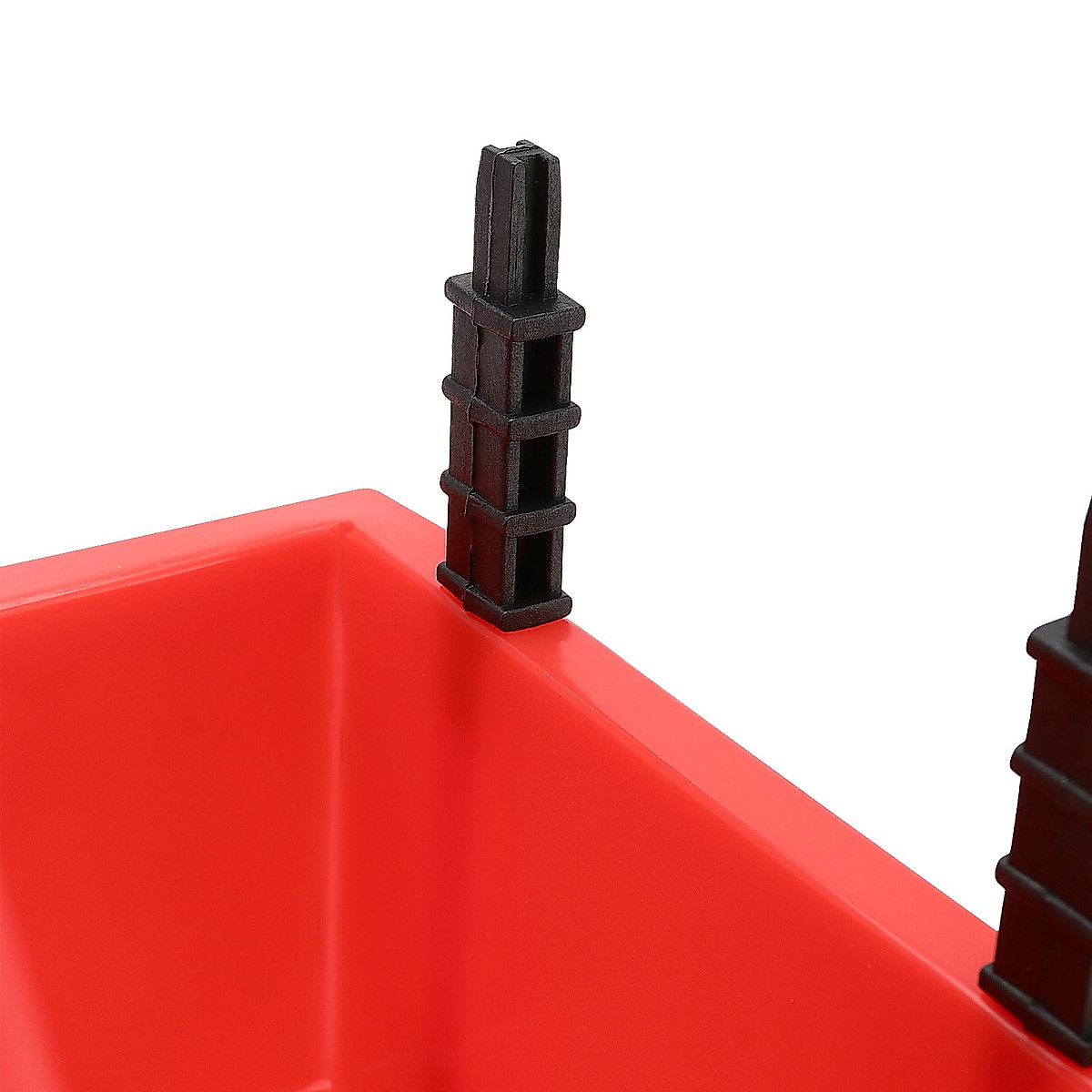 HOIGON 12 Pack Red Garage Storage Tool Bin, 7.09 x 4.72 x 3.15 Inch Plastic Hanging Stacking Stackable Organizer Storage Rack for Hardware Tools Organization, Workshop, Small Parts