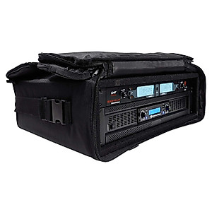 Rockville 3U Rack Bag Double-Sided Case with 16" Depth + Shoulder Strap (RRB35) Black