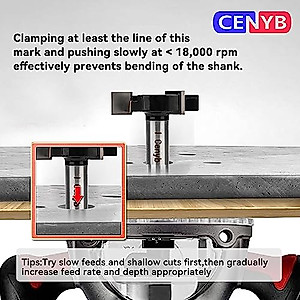 Cenyb Surfacing Router Bits,3 Wings 1/2 inch Shank 2 inch Cutting Dia for Woodworking Tools