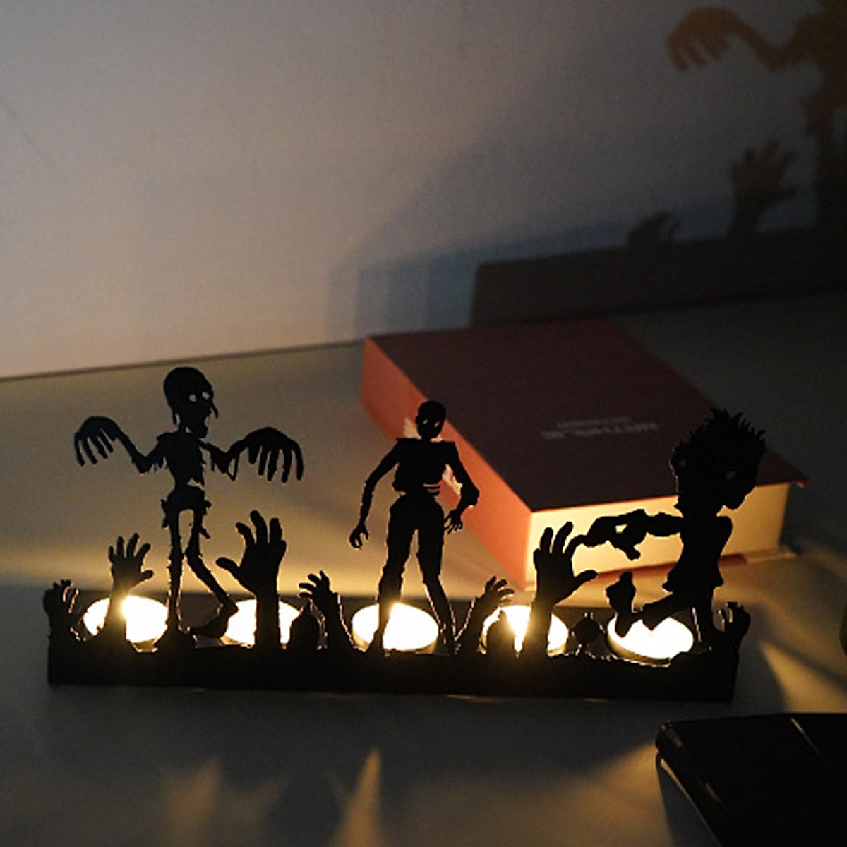 Funny Shadow Candle Holders, Black Candle Stick Candle Holder, Vintage Candles Stands, Home Bar Party Halloween Tabletop Candle Holders Decor for Shadows On Walls and Atmosphere (G)