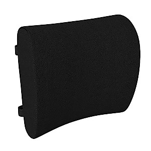 Flash Furniture Rey Lumbar Support Back Pillow Office Chair and Car Seat Cushion with Adjustable Straps and CertiPUR-US Certified Memory Foam, Set of 1, Black