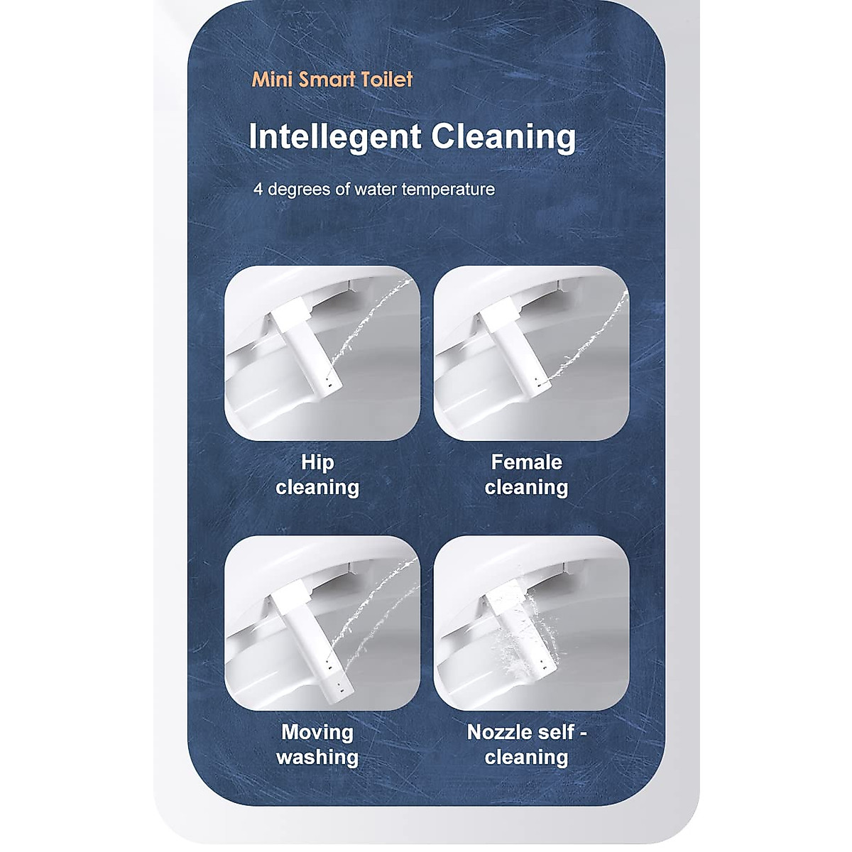 Intelligent Toilet with Heated Seat, DACOM Smart Toilet One Piece Toilet Foot Sensoring Flush, Warm Water and Dry, Multi-Function APP Remote Control