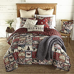 Donna Sharp Throw Pillow - The Great Outdoors Lodge Decorative Throw Pillow with W. Wood Pattern - Rectangle