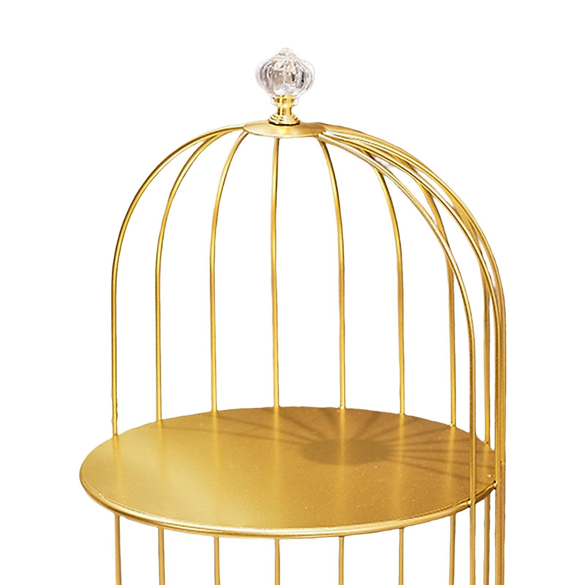 Menolana Bird Cage Dresser Organizer, Bathroom Makeup Holder, Nordic Perfume Lipstick Cosmetics Iron Storage Rack Cupcake Stand for Bathroom Countertop, gold 2 tier