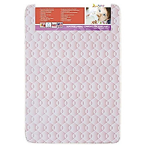 Dream On Me Inner Spring Carina Collection Mattress, Wave Pink, 3"
