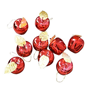 Amosfun 48pcs Mini Hanging Ornaments Xmas Tree Hanging Ornament Mini Hanging Apple Ornaments Red Decorations Wedding Tree Decor Mini Christmas Apples Fruit Decor Pendant Christmas Tree