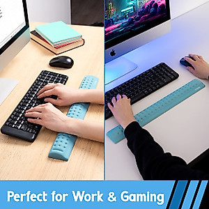 i-Rocks IRC41 Ergonomic Keyboard Memory Foam Wrist Rest Pad with Anti-Slip Base; Provides Cushioned Support and Pain Relief for Office, Gaming, Computer, Laptop, and Typing. (Black)