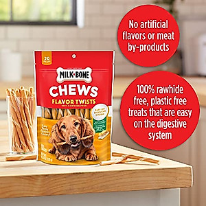 Milk-Bone Easy Peasy Chicken Cheesy Flavor Twists, Rawhide Free Dog Chews, Bag of 70