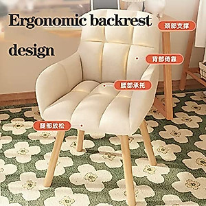 Armchair Fabric Lounge Accent Chair 360° Swivel Dining Chairs Velvet Upholstered Desk Chairs Ergonomic Office Chair with Arms and Wood Legs,Mid Century Modern Chair (Color : Green)