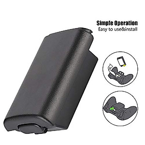 Battery Cover, Shell Case Cover Kit Anti-Abrasion Oil Injection Process Easy to Install for Game Console Controller(Black)