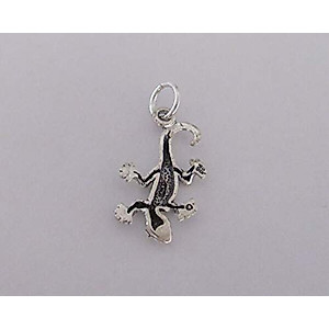 JOELLE STORE Sterling Silver 925 Gecko lizard charm JOELLE STORE