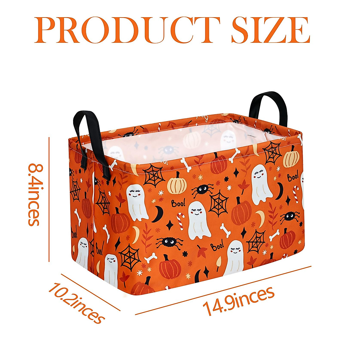 DUYIY Pumpkin Ghost Halloween Party Basket,Collapsible Gift Storage Basket,Cute Toy Storage Basket for Kids,Clothes Storage Box Organizer Containers for Toys