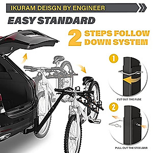 IKURAM R 4 Bike Rack Bicycle Carrier Racks Hitch Mount Double Foldable Rack for Cars, Trucks, SUV's and minivans with a 2" Hitch Receiver