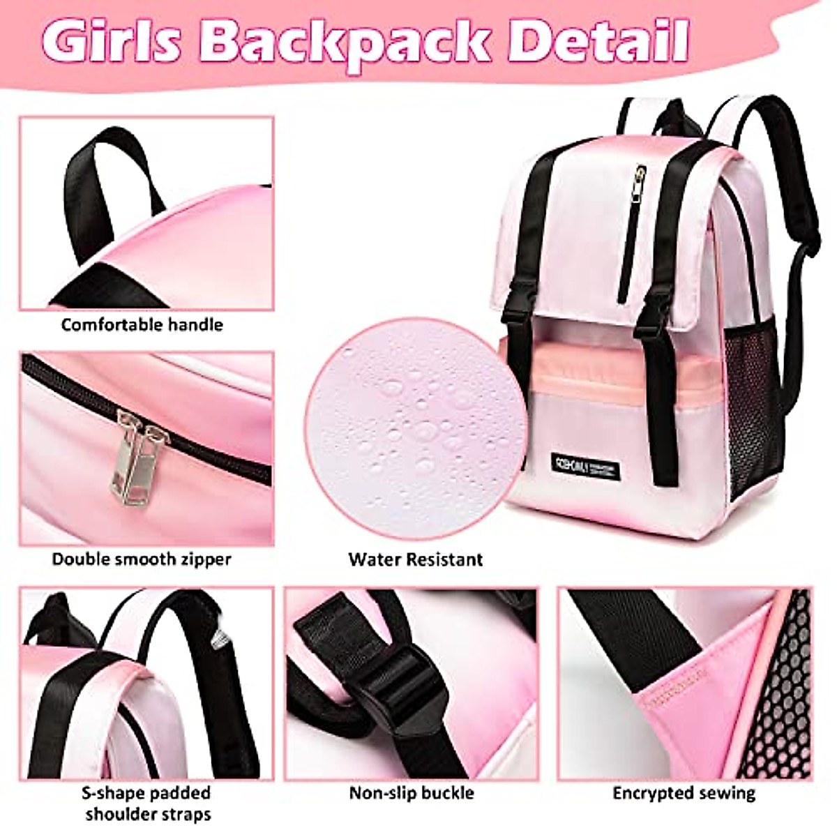 Robhomily Backpack for Teen Girls Middle School Backpack Purple Spacious Lightweight Bookbags Travel Casual Daypack Laptop Backpacks for Teenage Girl Women