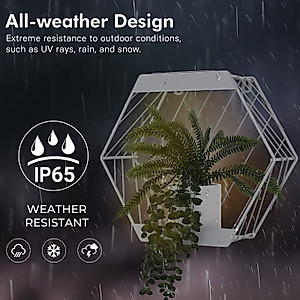 Grand patio Outdoor Leiden LED Solar Hexagon Wall Sconce Planter, with Dusk to Dawn Sensor Decor Wall Lighting for Garage Doorway Patio Yard, Cement Grey (L-Linear)