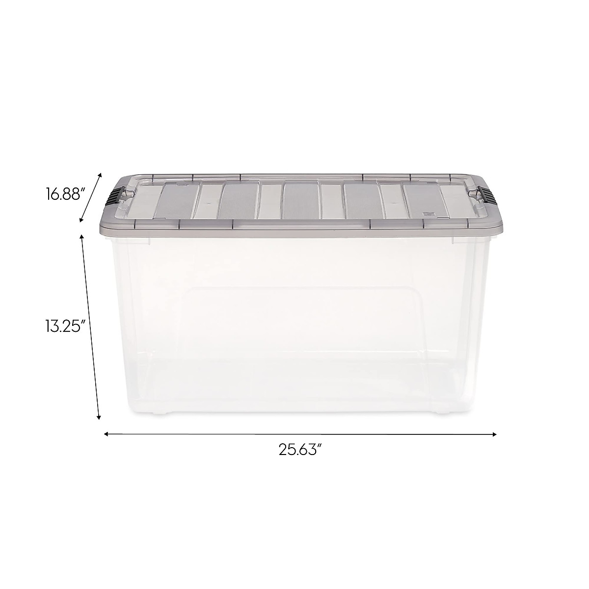 IRIS USA 72 Quart Stack & Pull Clear Storage Box, Gray, 3 Pack