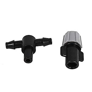 Plastic Mist Nozzle Sprinkler Tee Joints Spray Heads for Misting Watering Plant Flower Cooling System Home Garden Irrigation, 20pcs (Black)