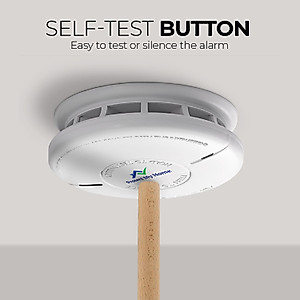 Protect My Home Smoke and Carbon Monoxide Detector Combo - CO & Smoke Alarm System with Hush Function, Self-Test Button, 10-Year Built-in Battery - Easy to Install, for Home & Office