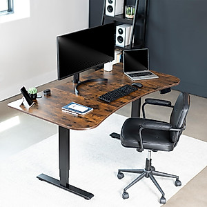 VIVO 63 x 32 inch Universal Table Top for Standard and Sit to Stand Height Adjustable Home and Office Desk Frames, 3 Section Desktop, Vintage Brown, DESK-TOP1N