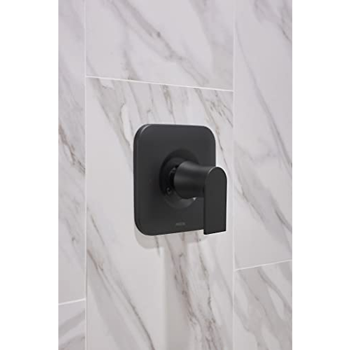 Moen Genta LX Matte Black Pressure-Balancing Modern Shower Trim, Bathroom Shower Lever Handle with Escutcheon, (Posi-Temp Valve Required), T2471BL