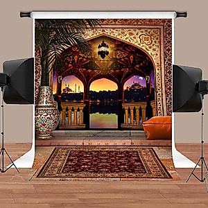 Palace of Morocco Backdrop for Moroccan Party Middle Eastern Style Interior Palace Architecture Art Design Background for Kids Children Baby Shower Birthday Party Decor MEETSIOY 5x7ft LSMT1421
