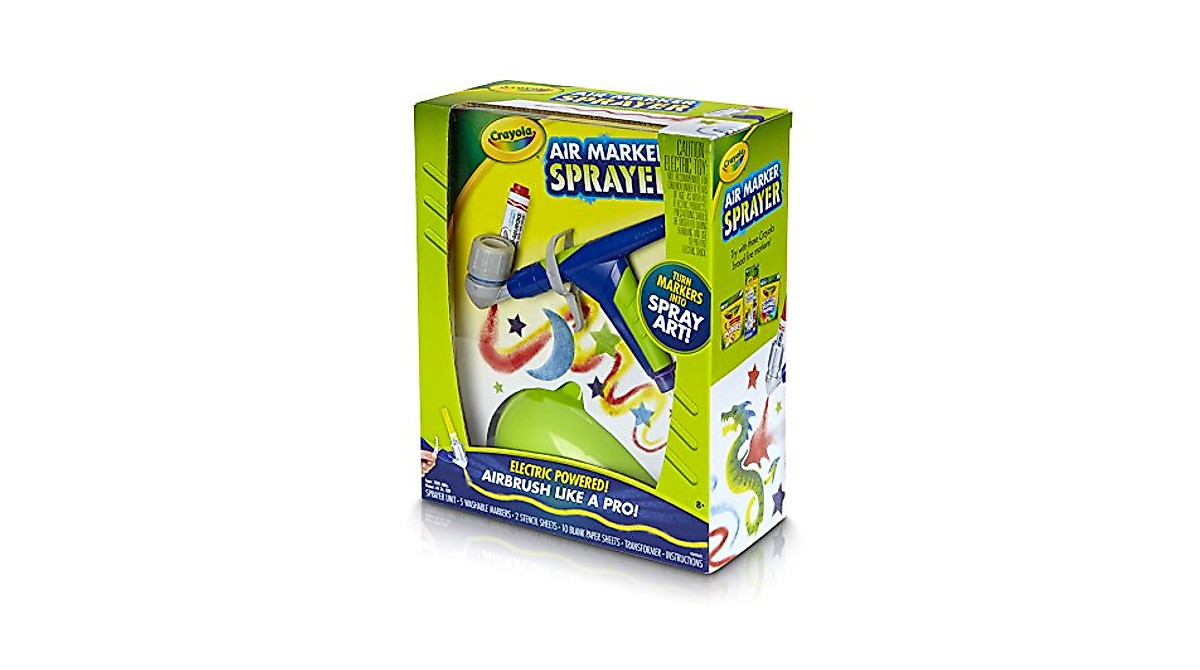 Crayola Air Marker Sprayer Kit: Easy Motorized Airbrush Fun for Kids