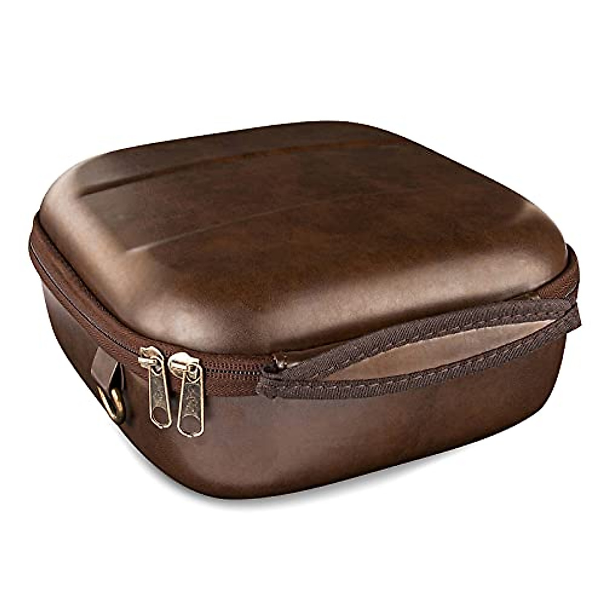 Geekria Shield Headphones Case Compatible with Sennheiser HD 599, HD 598, HD 560S, HD 559, HD 558, HD 555, HD 400 Pro Case, Replacement Hard Shell Travel Carrying Bag with Cable Storage (PU Brown)