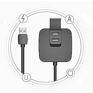 Lysee Data Cables - USB 2.0 4 Ports Splitter Hub High Speed Notebook USB Extension Multi-Interface Hub Mobile Phone Holder - (Cable Length: 0.15m)