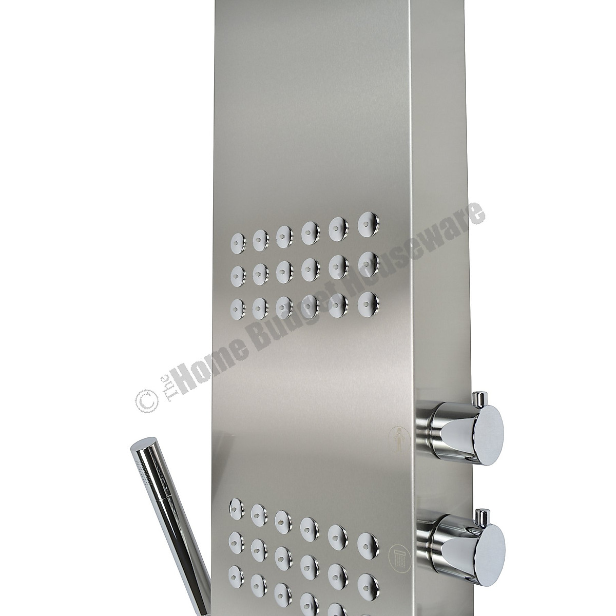 Blue Ocean 66.5” Stainless Steel SPS8727 Thermostatic Shower Panel with Rainfall Shower Head, Body Nozzles, and Handheld Shower Head