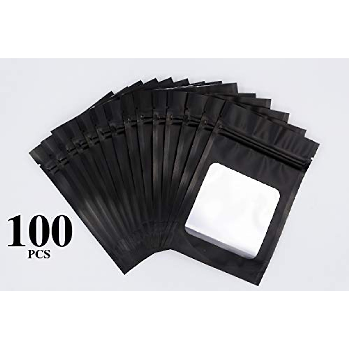 Mylar bags for food storage - Resealable Smell Proof Bags | black sample bags | small packaging bags | bolsa mylar | mylar bag with front window | 4x6 inches