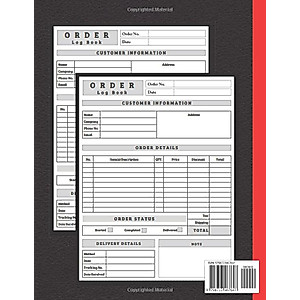 Order Log Book Small Business: Simple Order Tracker | Sales Order Log Keep Track of Your Customer | Purchase Order Forms for Online Businesses and Retail Store, (Large) 8.5" x 11"
