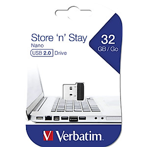 Verbatim 32GB Store 'n' Stay Nano USB Flash Drive - Black