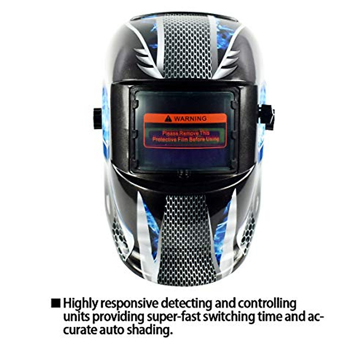 Full Face Welding Mask Auto Darkening Welding Helmet Head Protection For Tig Mig Arc Weld Grinding Blue
