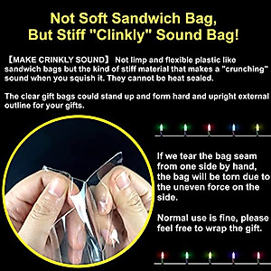PigPotParty 8"x 11",100Pcs Bottom Gusset Bags, Clear Cello Cellophane Plastic Treat Goodie Bags with 100x Twist Ties, Party Favor Packaging, Return Gift Mug Toy Wrapping (No Side Gusset)
