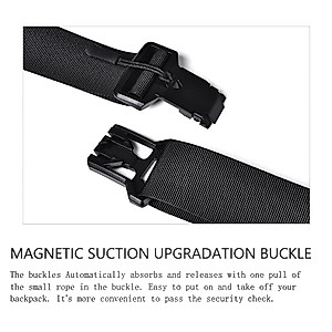 Trendy Montage Crossbody Bags for wen women, Upgrade Buckle Hiking Daypack, Waterproof Sling Chest Bag Backpack (Black and Blue)