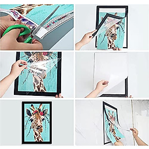 Fotasmua Diamond Painting Frames 4 Pack, 12x16 Inch Diamond Painting Canvas Frames, Self Adhesive Diamond Art Magnetic Frame, Diamond Painting Frames for Wall and Window Inside Size 10x14 inch