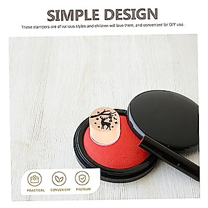 EXCEART Xmas Style Stamper 30 pcs Christmas Stamp Gift Bag DIY Scrapbook Wooden Stamps Self- Ink Xmas Style Stamper Lovely Stamper Stamps Playthings Seal Cartoon die Crafts